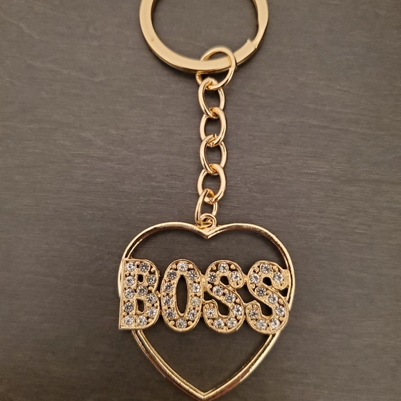 Accessories | Boss Babe Rhinestone Keychain Bag Charm | Poshmark
